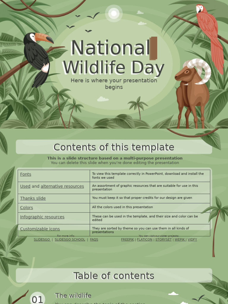 National Wildlife Day by Slidesgo | PDF