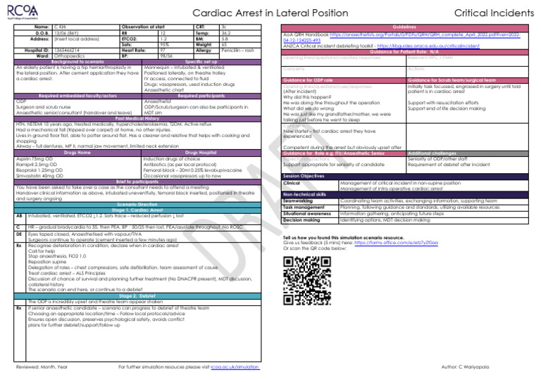 Critical Incidents - Cardiac Arrest in Lateral Position 0923 | PDF ...