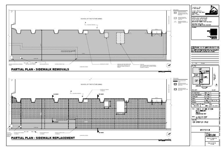 Partial Plan - Sidewalk Removals: School of The Future (M660) | PDF