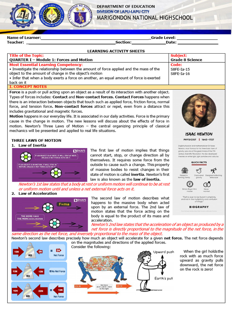 Q1 Sci-8 Module-1 | PDF