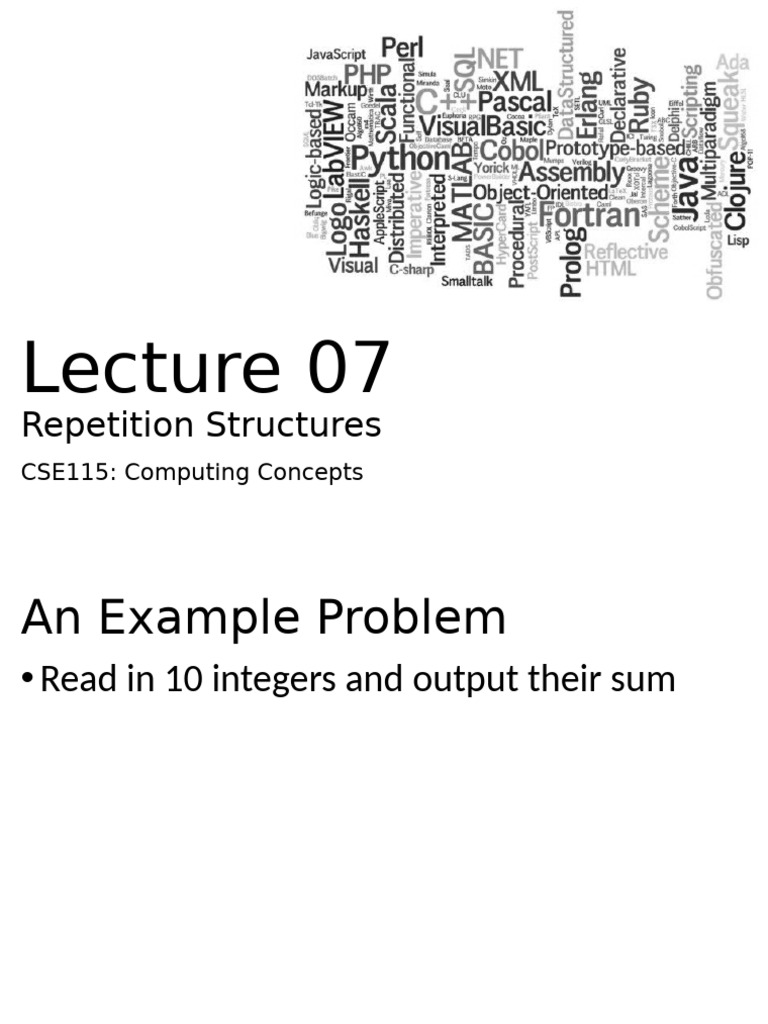 CSE115Lecture06RepetitionStructures Part01 | PDF