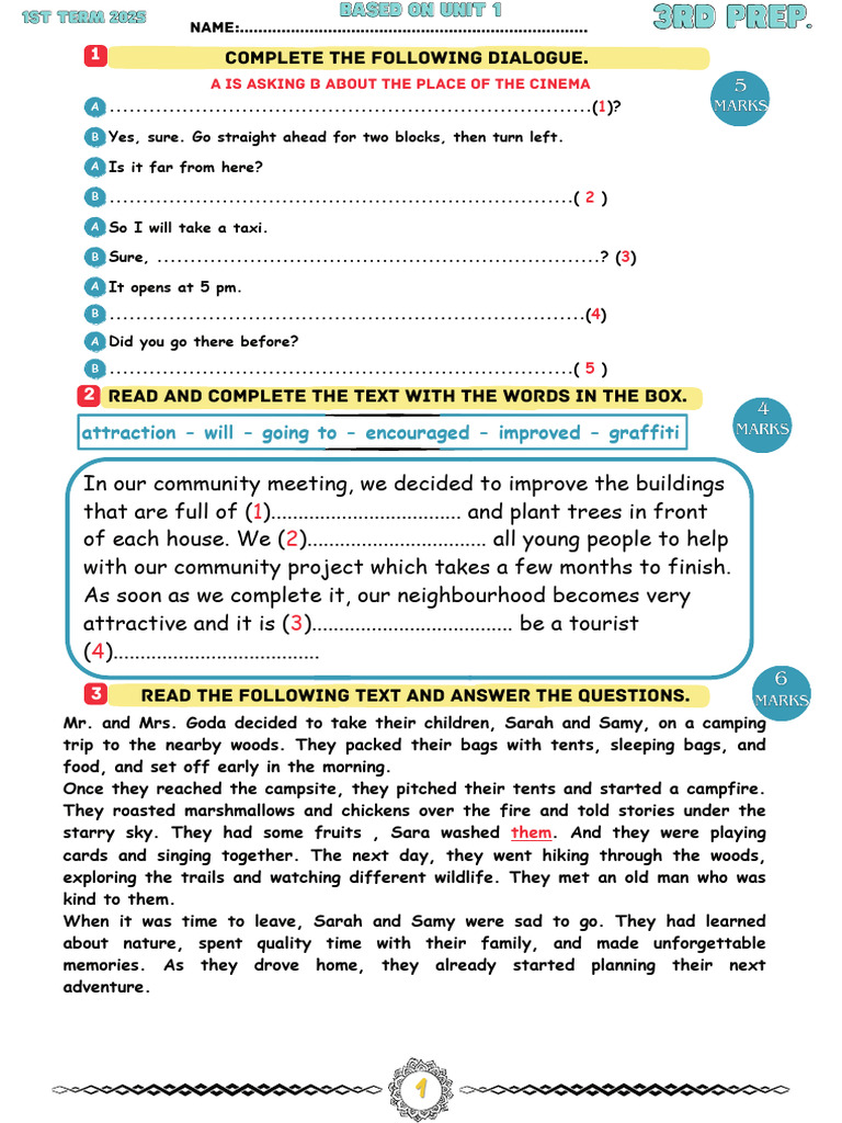 Prep 3 Unit 1 2025 | PDF