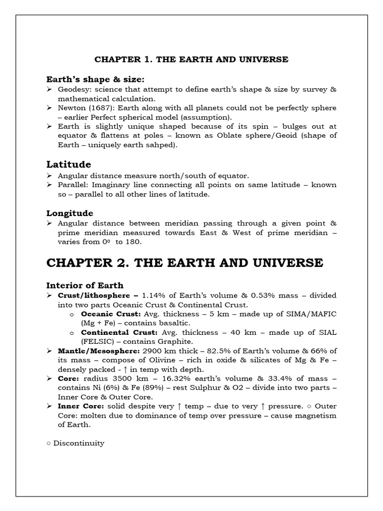 Geo Short Notes | PDF