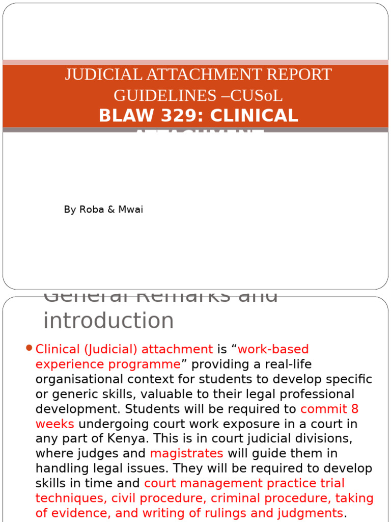 Judicial Attachment Report Writing | PDF