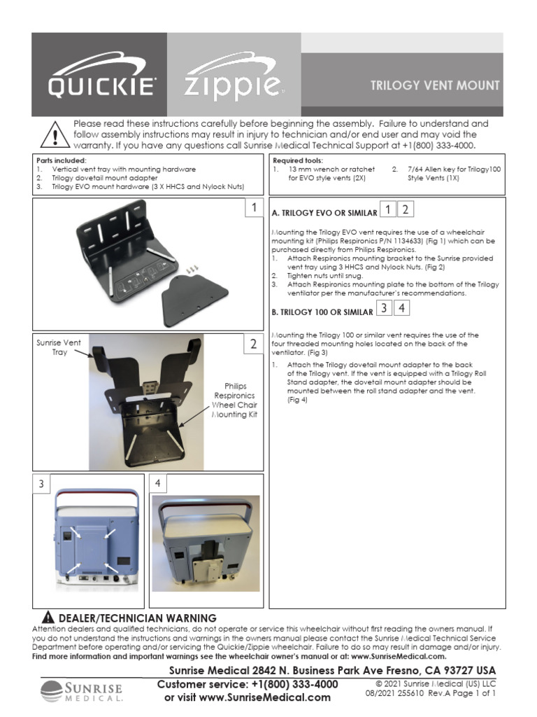 Trilogy Vent Mount: Required Tools: Parts Included | PDF