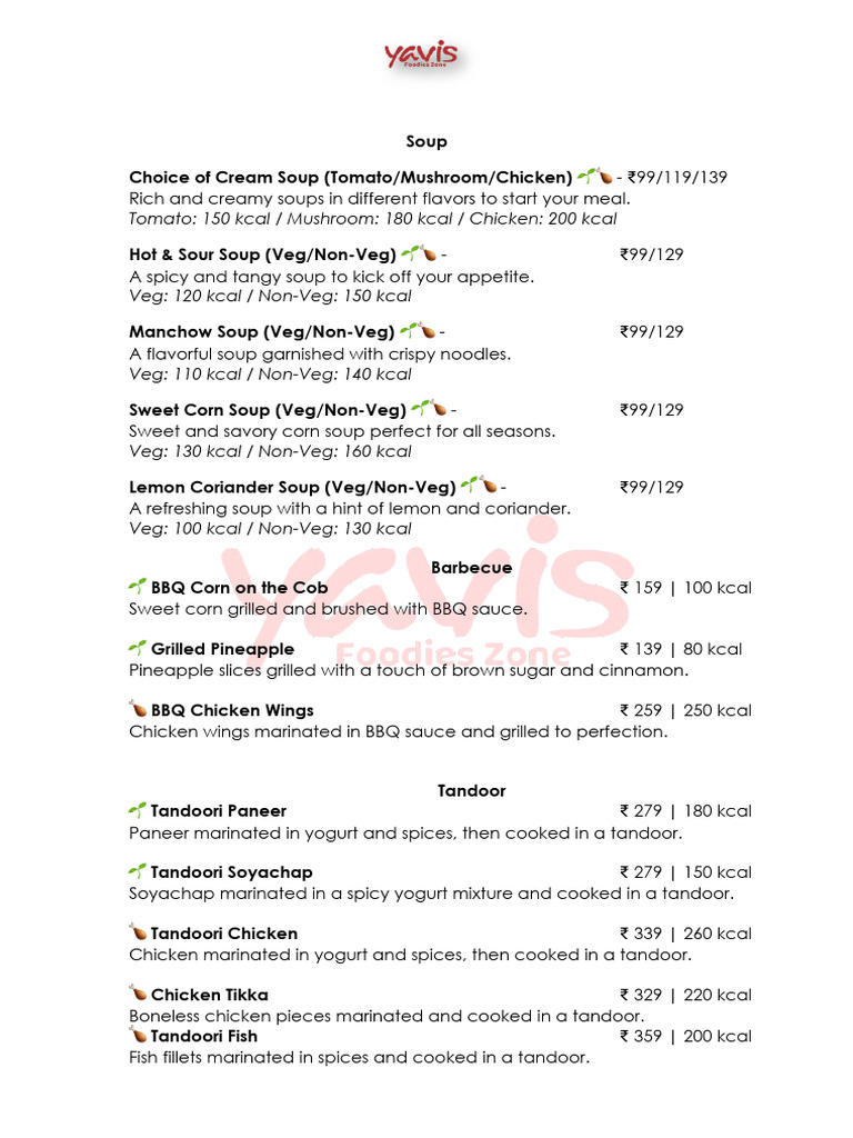 Tomato: 150 Kcal Mushroom: 180 Kcal Chicken: 200 Kcal | PDF