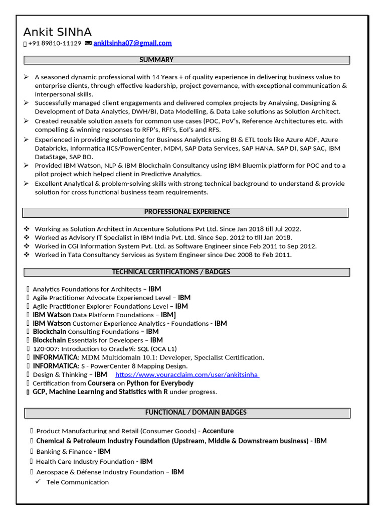 CV Ankit Sinha - Azure Tech Project Manager | PDF | Cloud Computing ... CV Ankit Sinha - Azure Tech Project Manager | PDF | Cloud Computing ...