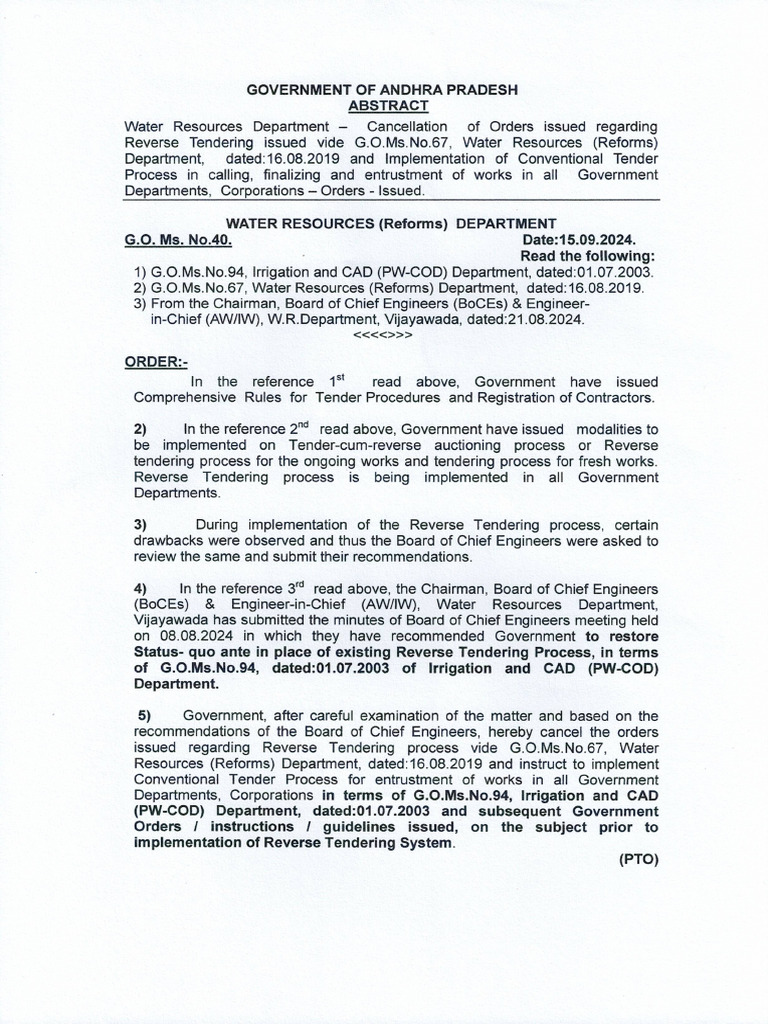 GO MS No 40(1) | PDF