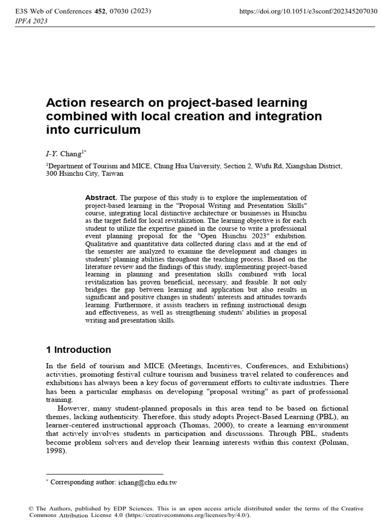 Action Research On Project-Based Learning | PDF