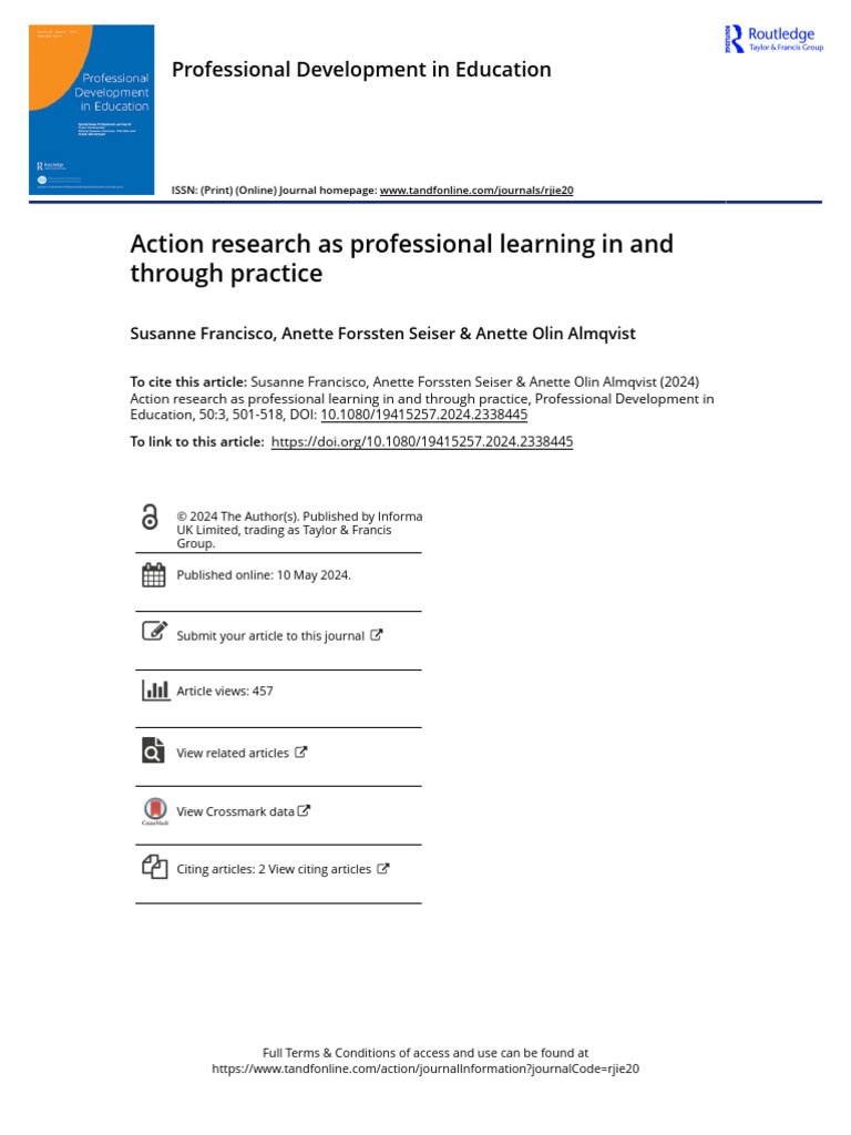 Action Research As Professional Learning | PDF | Vocational Education | Teachers