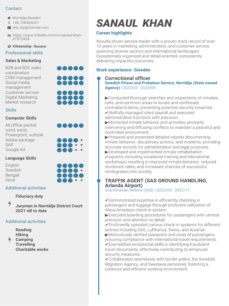 Sanaul Cv-Ryan Air | PDF