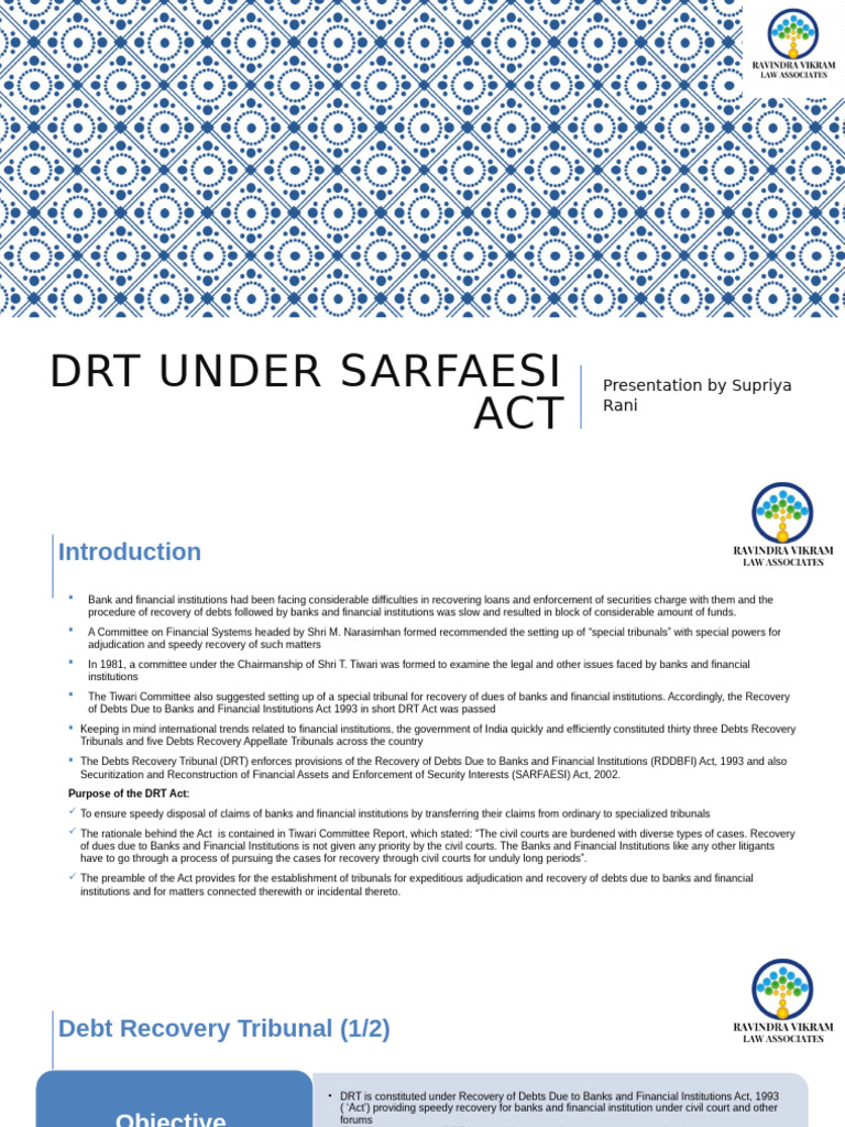 DRT Under Sarfaesi Act | PDF