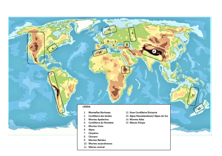 Control Mapas. Montañas. 1º Trimestre. | PDF
