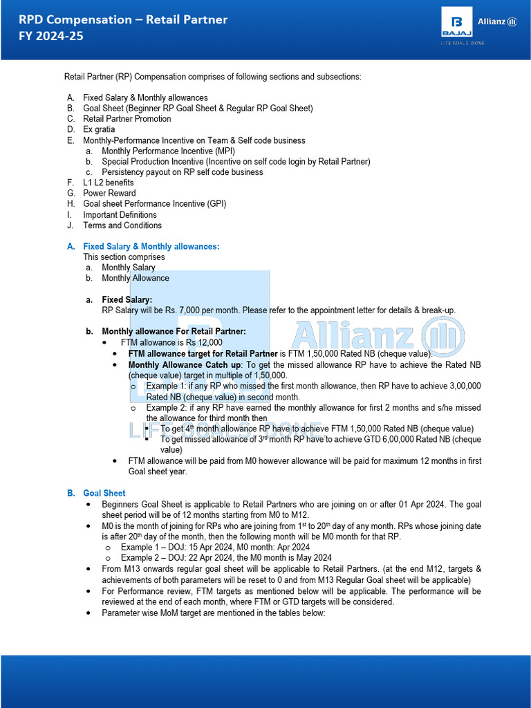 Retail Partner Compensation Guide 2024-25 | PDF | Economies