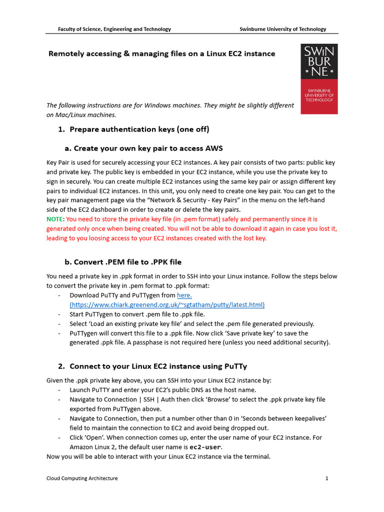 Remote Access To An EC2 | PDF