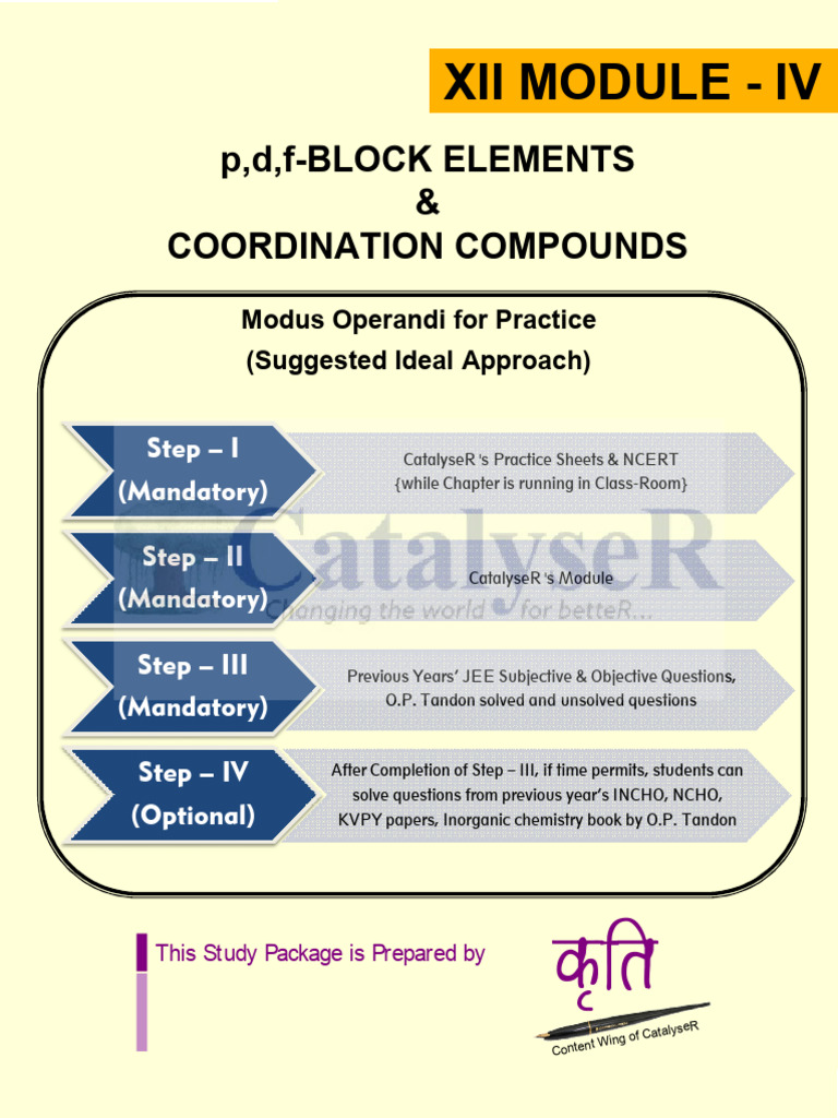 Chemistry - P, D, F-Block Elements - Coordination Compounds - Complete ...