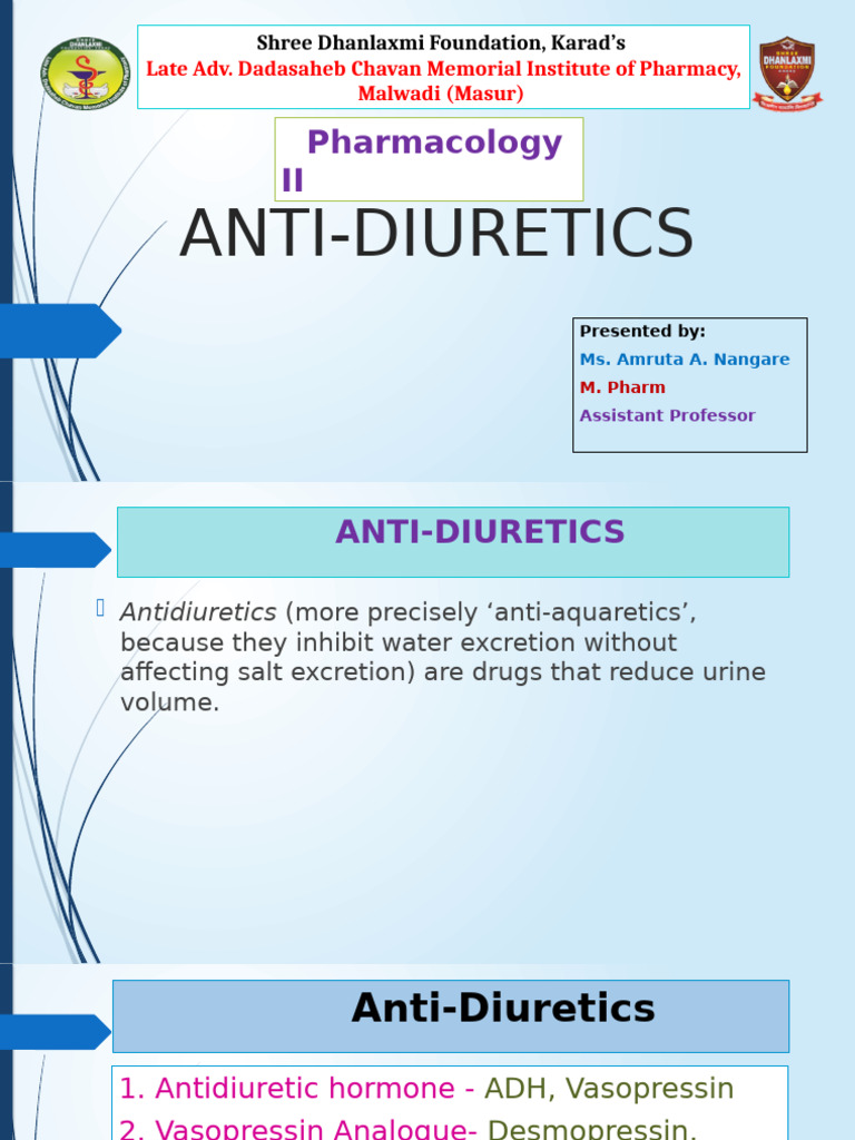Anti-Diuretics by Amruta Nangare | PDF