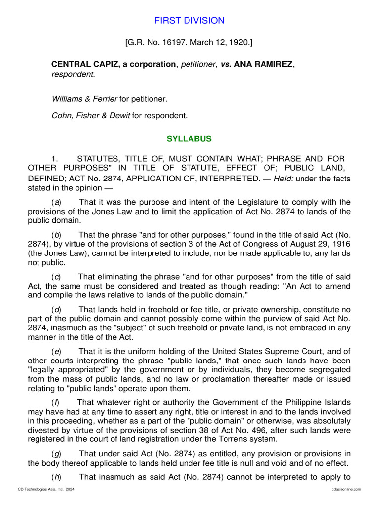 1920-Capiz v. Ramirez | PDF