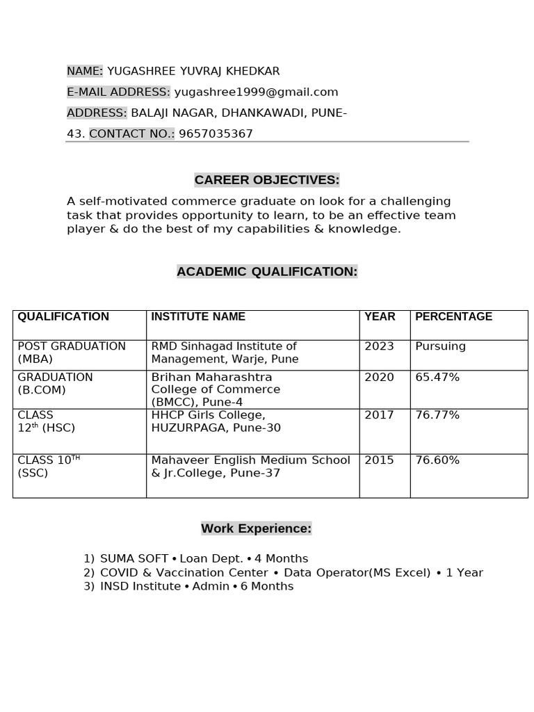 Career Objectives | PDF