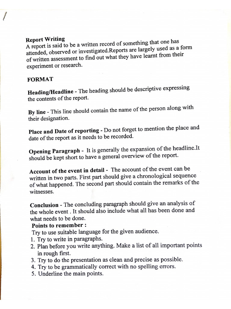 Report writing | PDF