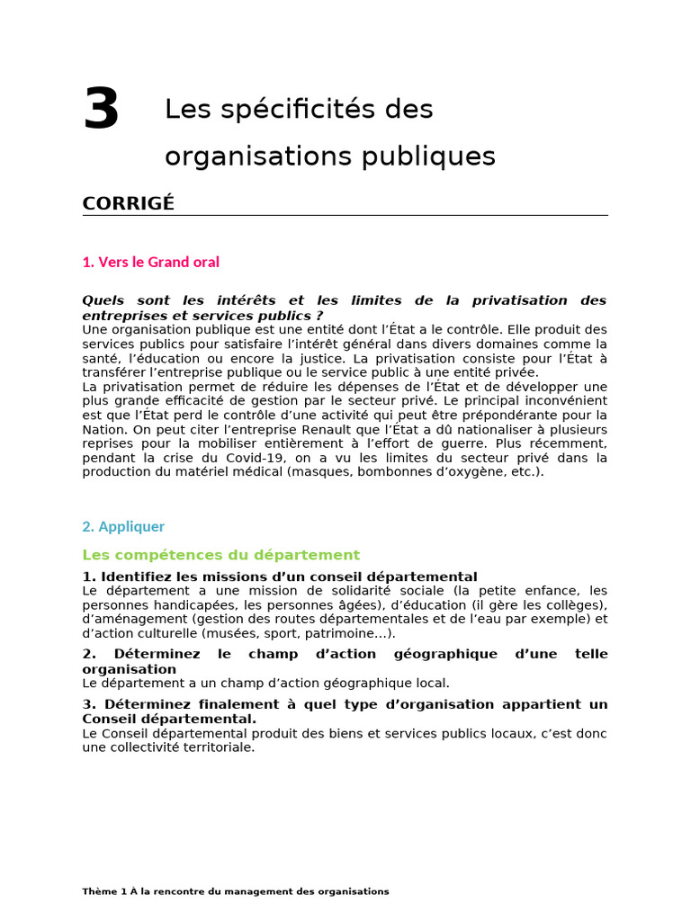 CH03 Corrig | PDF | Services publics | Musée