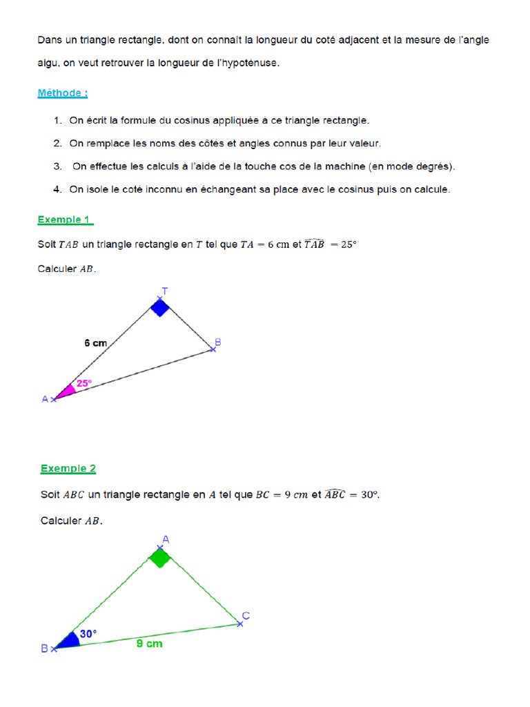 MATH Exos_types_Cosinus | PDF