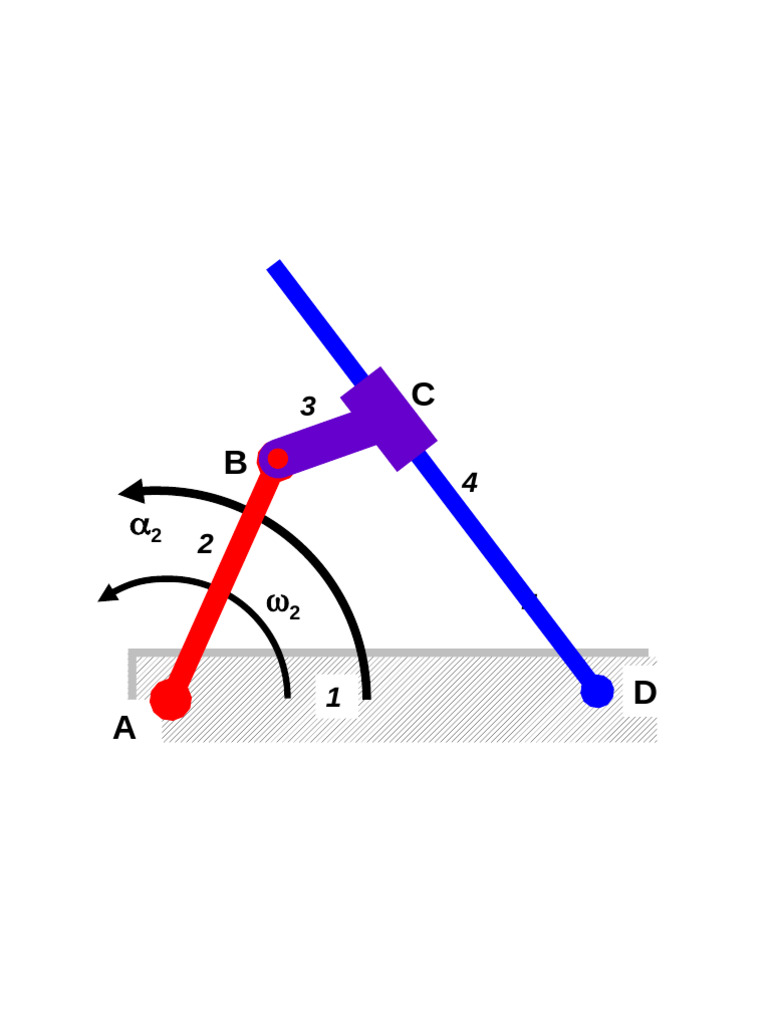 Graphical Velocity and Acceleration Analysis of A 4 Bar RRPR Linkage | PDF | Velocity | Kinematics