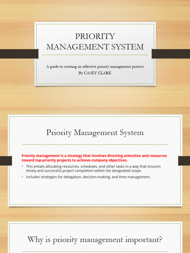 PRIORITY MANAGEMENT SYSTEM | PDF