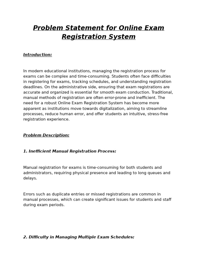 Online Exam Registration System Overview | PDF | Usability | Computers