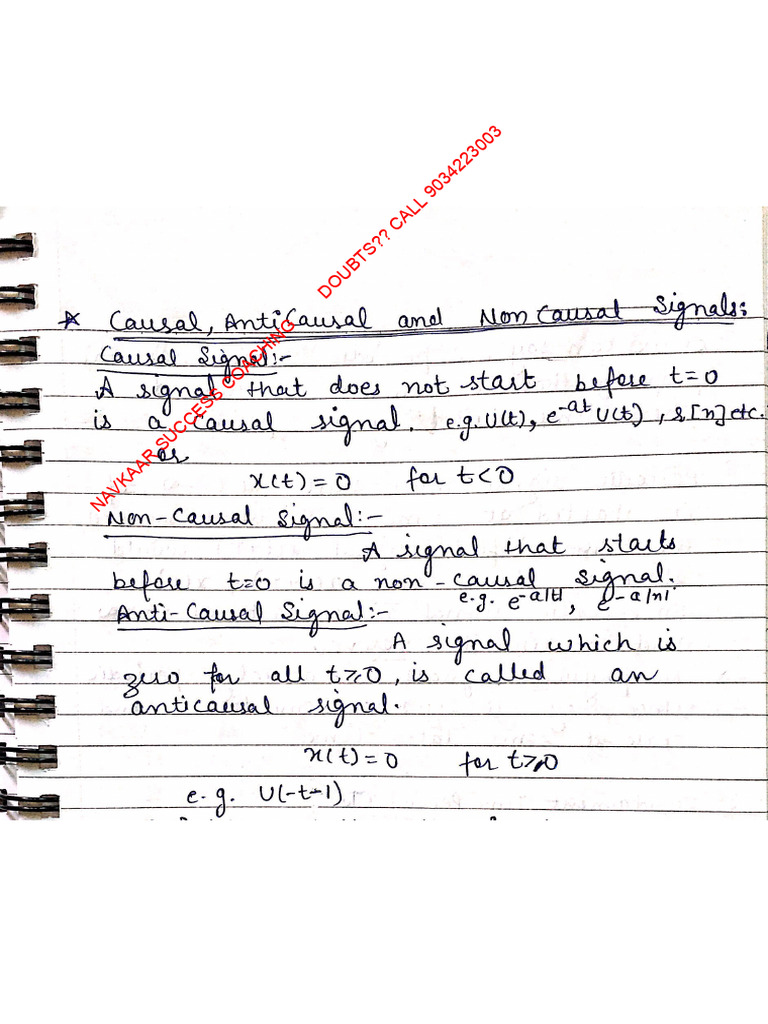 Causal, Non Causal, Anti Causal - SIGNAL | PDF