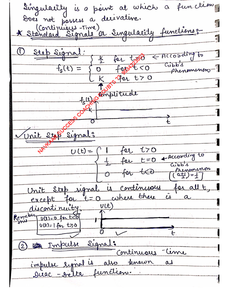 Different Types of Signals (Step, Ramp, Impulse) | PDF