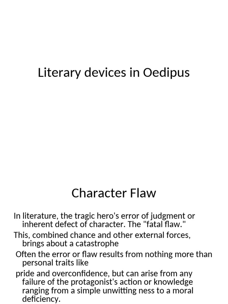 Literary Devices in Oedipus Explained | PDF | Oedipus | Tragedy