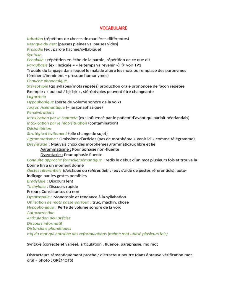 VOCABULAIRE | PDF