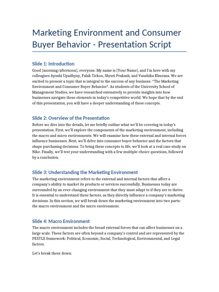 Detailed_Marketing_Presentation_Script | PDF