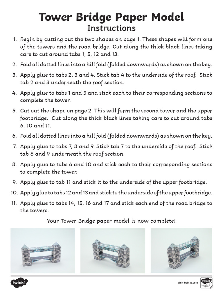 T T 17446 Tower Bridge Paper Model | PDF