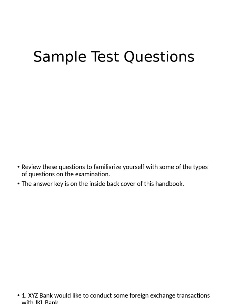 Sample Test Questions | PDF