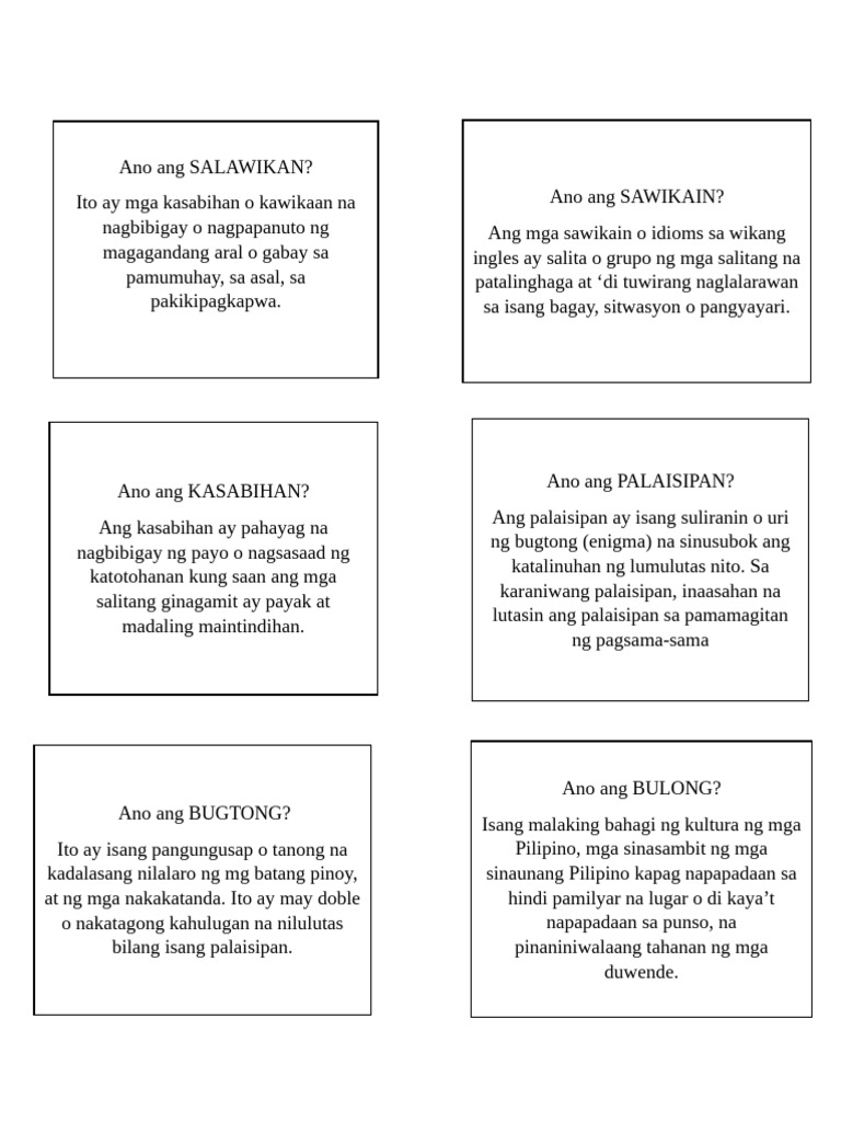 Salawikain Sawikain | PDF