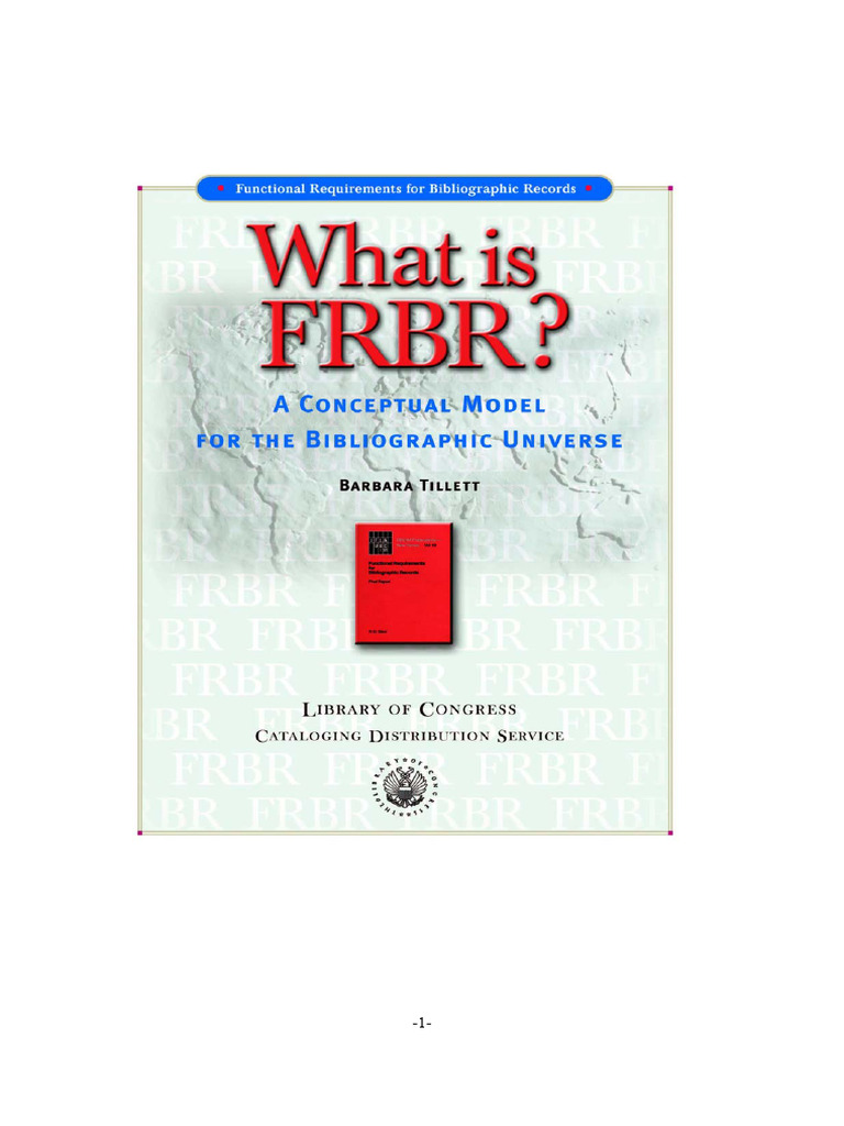Whats Is FRBR (Arabic) | PDF | Library Science | Library Cataloging And ...