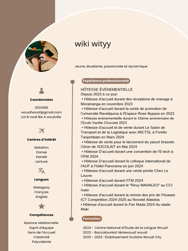 CV Professionnel Beige Moderne PDF | PDF