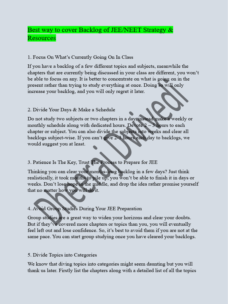 Best Backlog Strategy & Resources | PDF