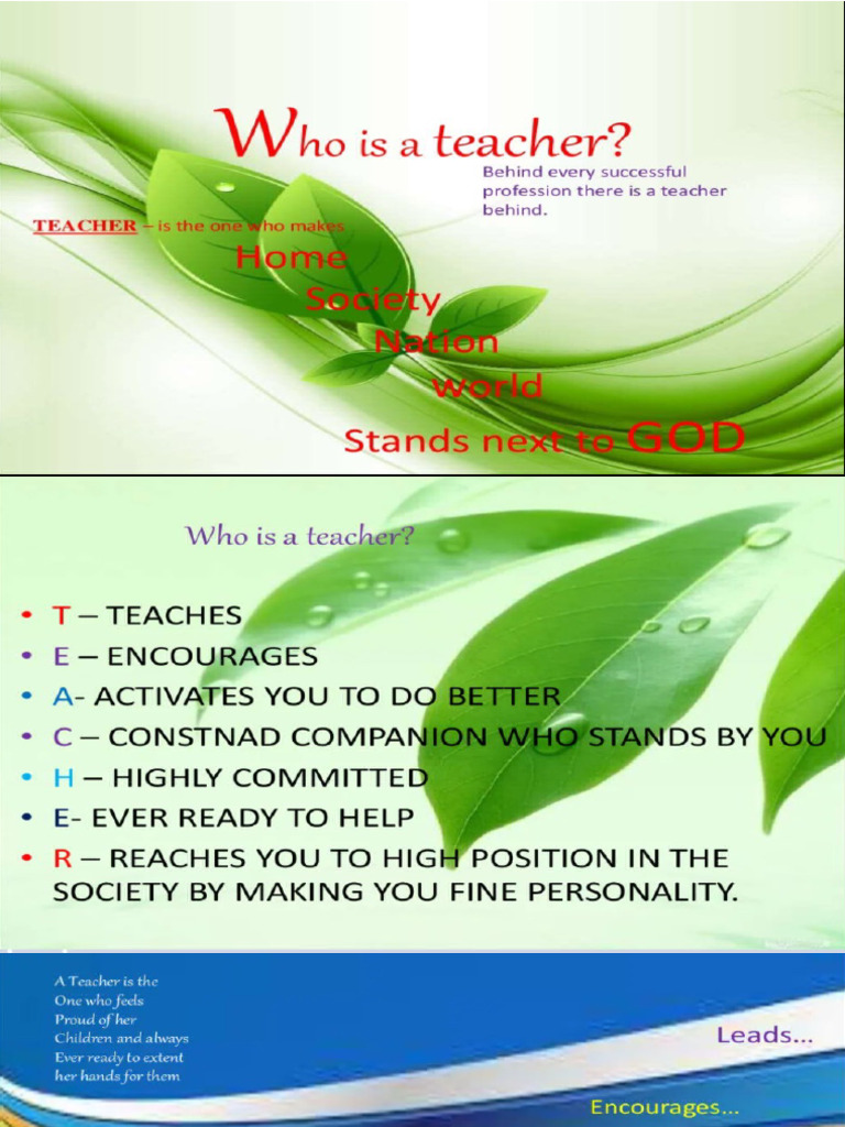 Who Is Teacher | PDF