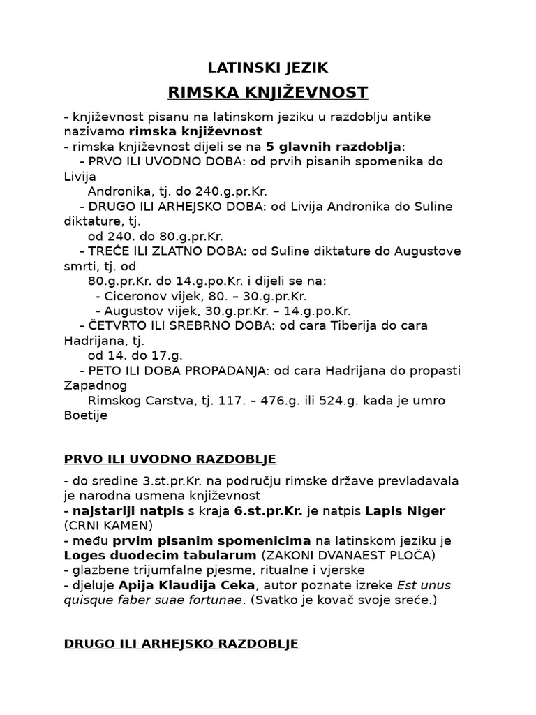 Rimska Književnost | PDF