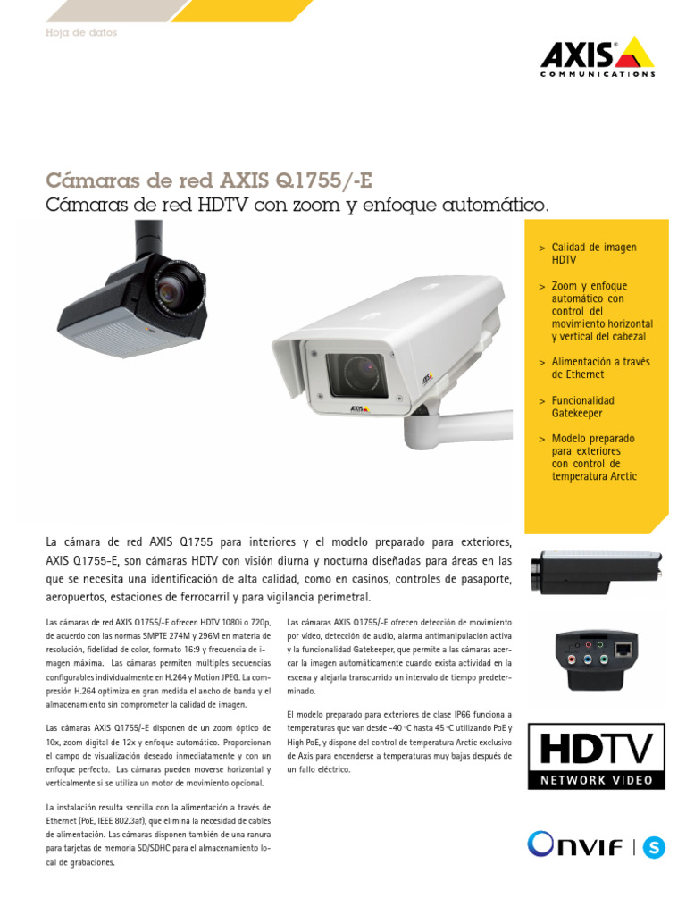 Axis-Q1755 Modelos Cámaras Axis | PDF