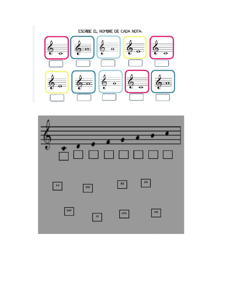 Ficha Notas Musicales | PDF