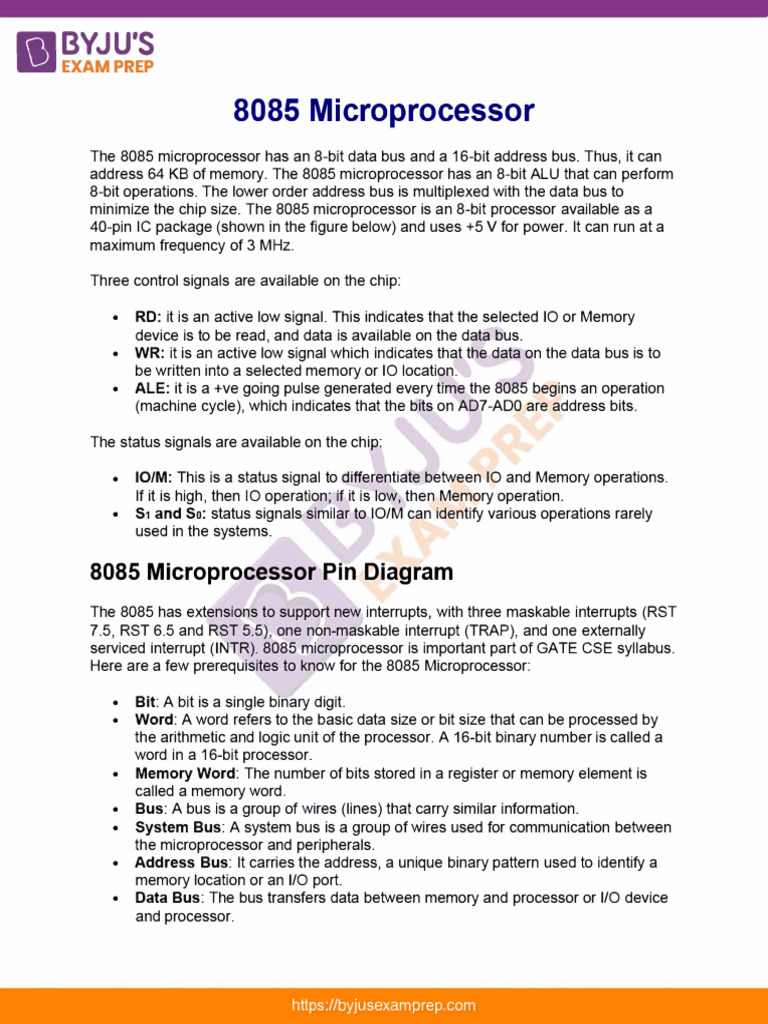 8085 Microprocessor Gate Notes 37 Pdf
