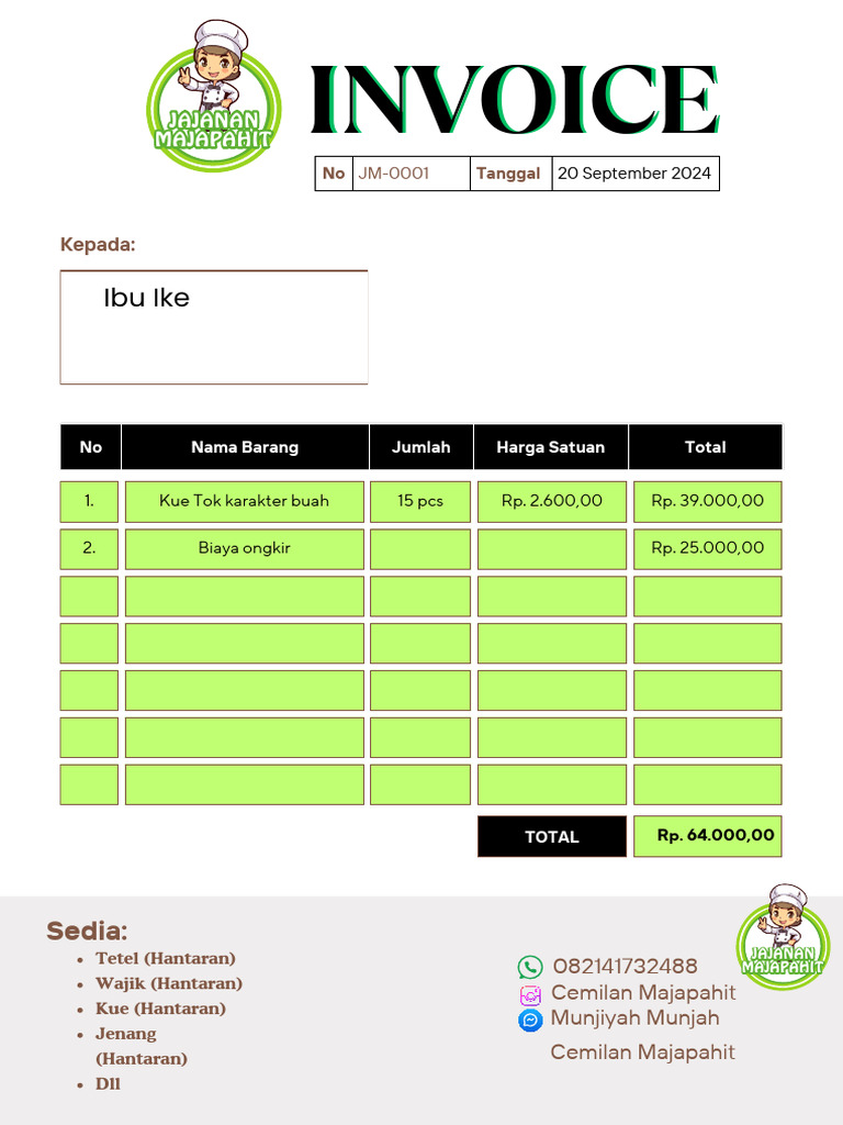 contoh Faktur Invoice (1) | PDF