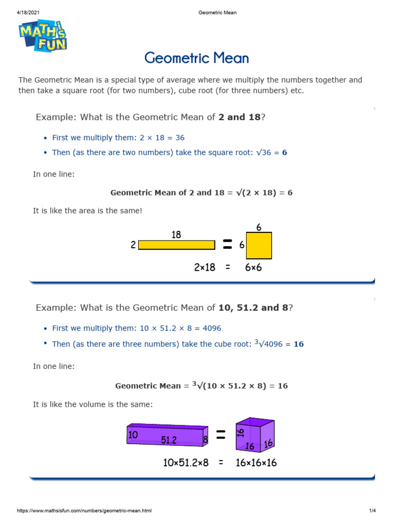 Geometric Mean | PDF