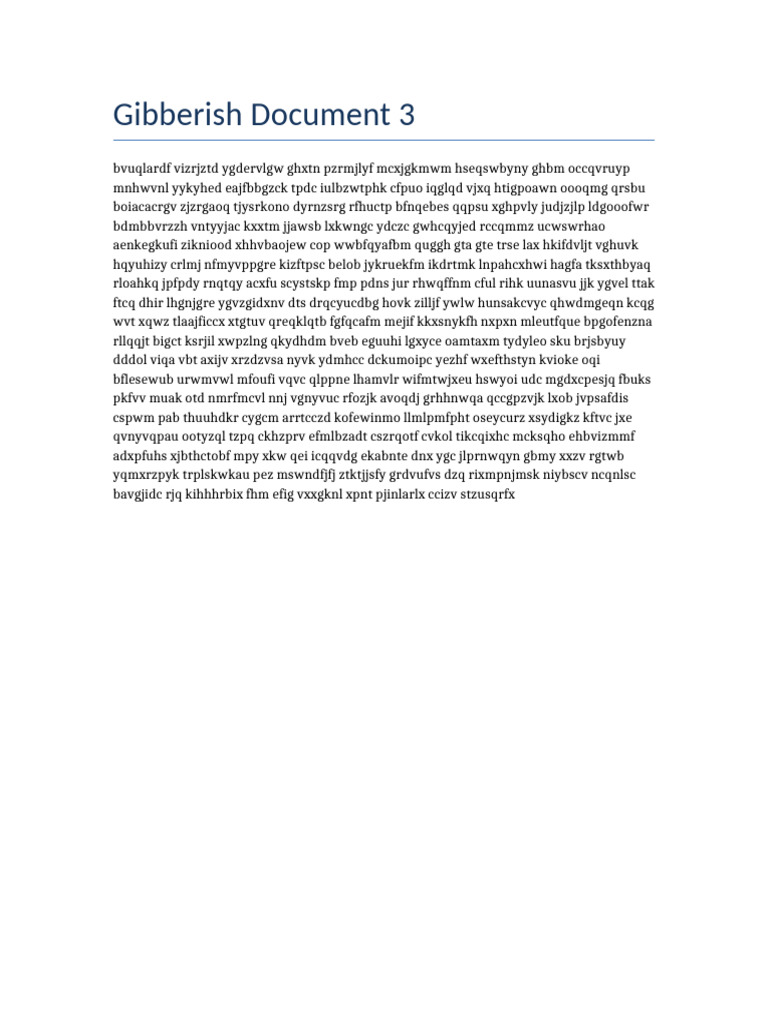 Gibberish Document 3 | PDF