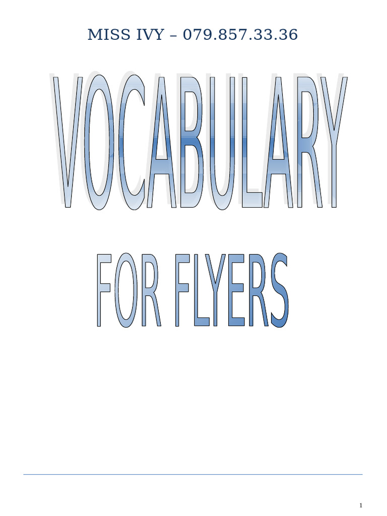 Vocabulary For Flyers | PDF