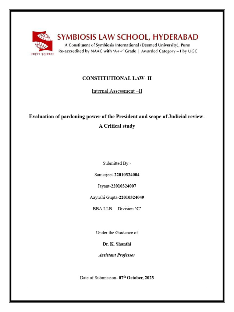 Constitutional Law-Ii Final Draft 1 | PDF